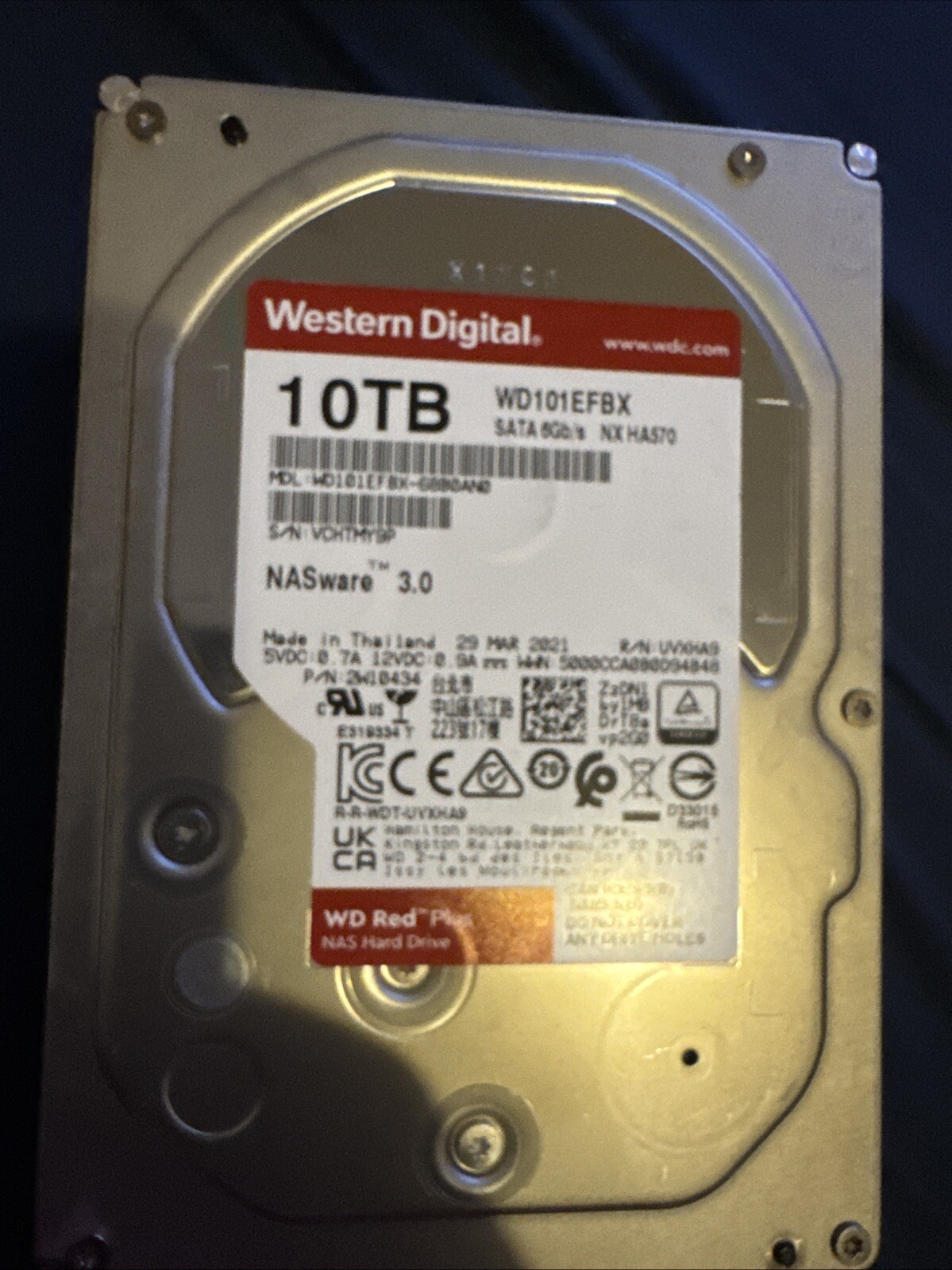 WD Red Plus 10TB 7.2K SATA 6Gb/s 256MB 3.5'' Internal NAS HDD WD101EFBX ...