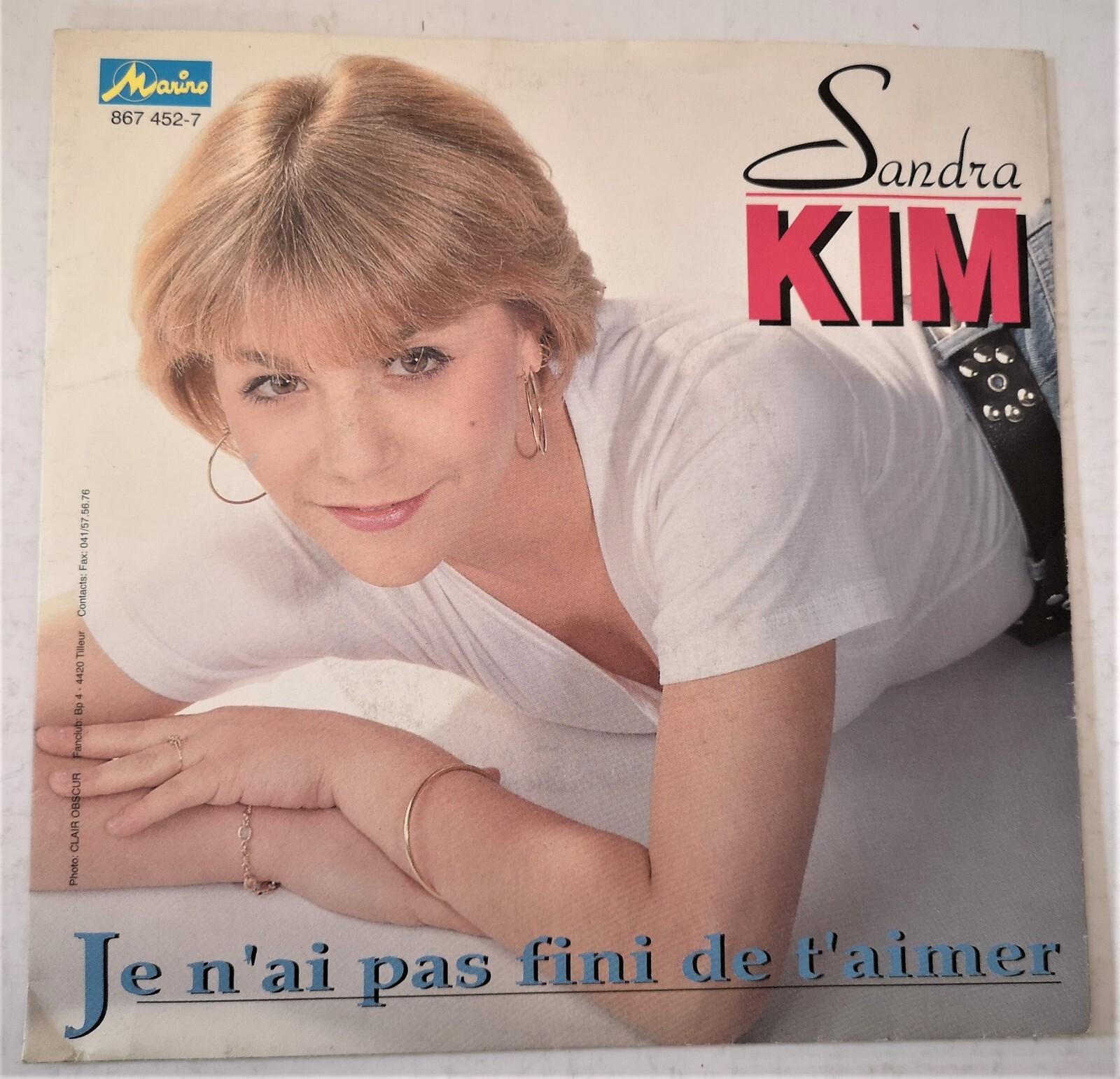 45 tours 7" SANDRA KIM 867 452 je n'ai pas fini de t'aimer MARINO ...