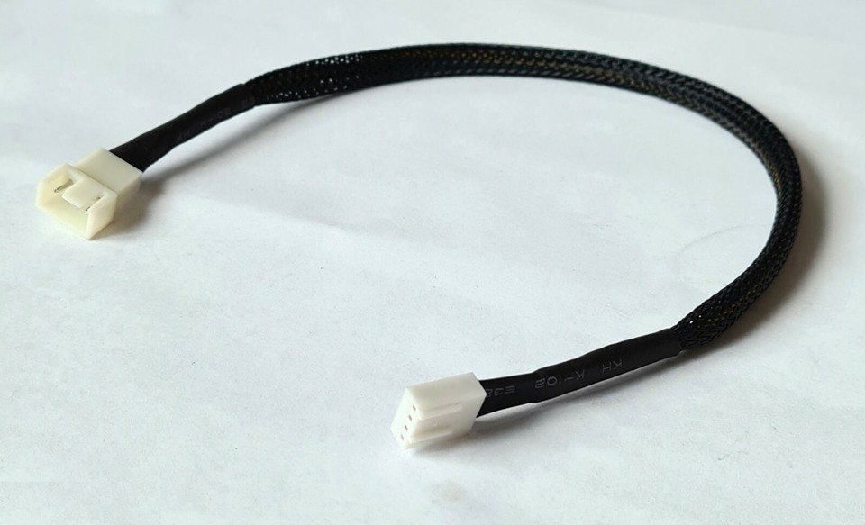 Cooling Fan PWM Extension Cable 13.5 inches 22 AWG Black Sleeved 4 pin ...