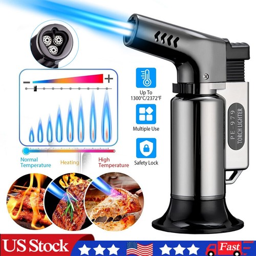 NEW Butane Jet Torch Gun Lighter Adjustable Flame Cigar Lighter ...