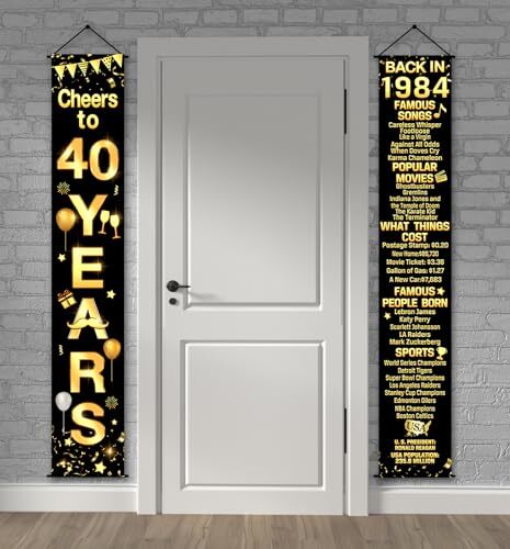 40th Birthday Party Decorations Cheers to 40 Years Banner Party ...