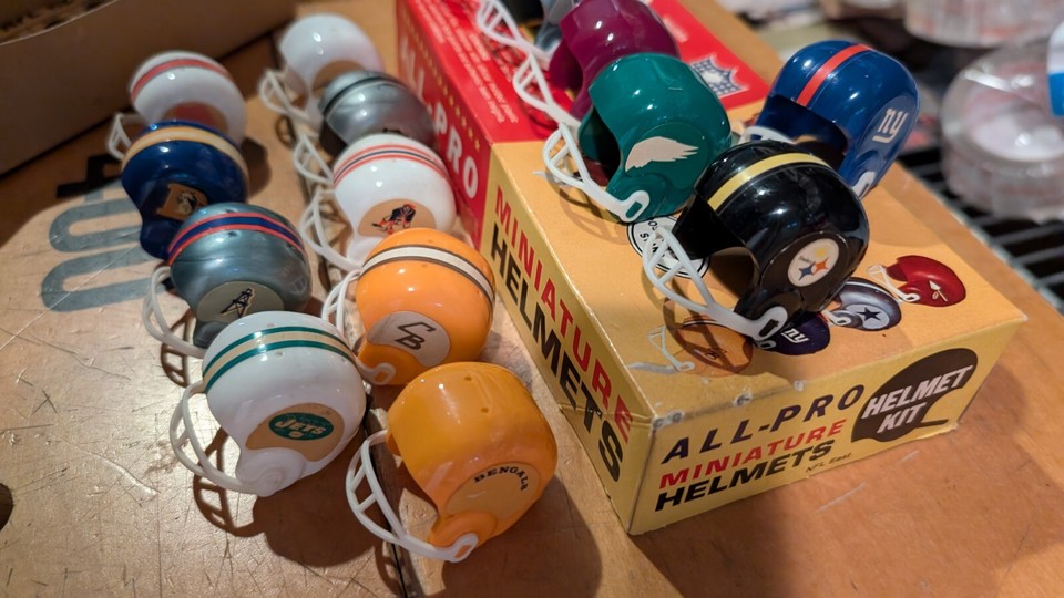 Orange Products All-Pro Miniature Helmets NFL AFL 1966 15 helmets ...