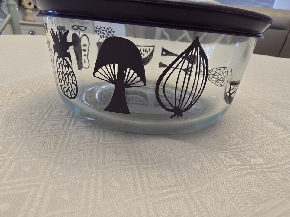 Vintage Style Pyrex Bowl with Lid Purple Vegetables and Fruit | eBay