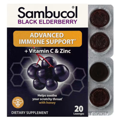 Sambucol Black Elderberry Throat Lozenges-Soft & Chewy - 20 Count | eBay