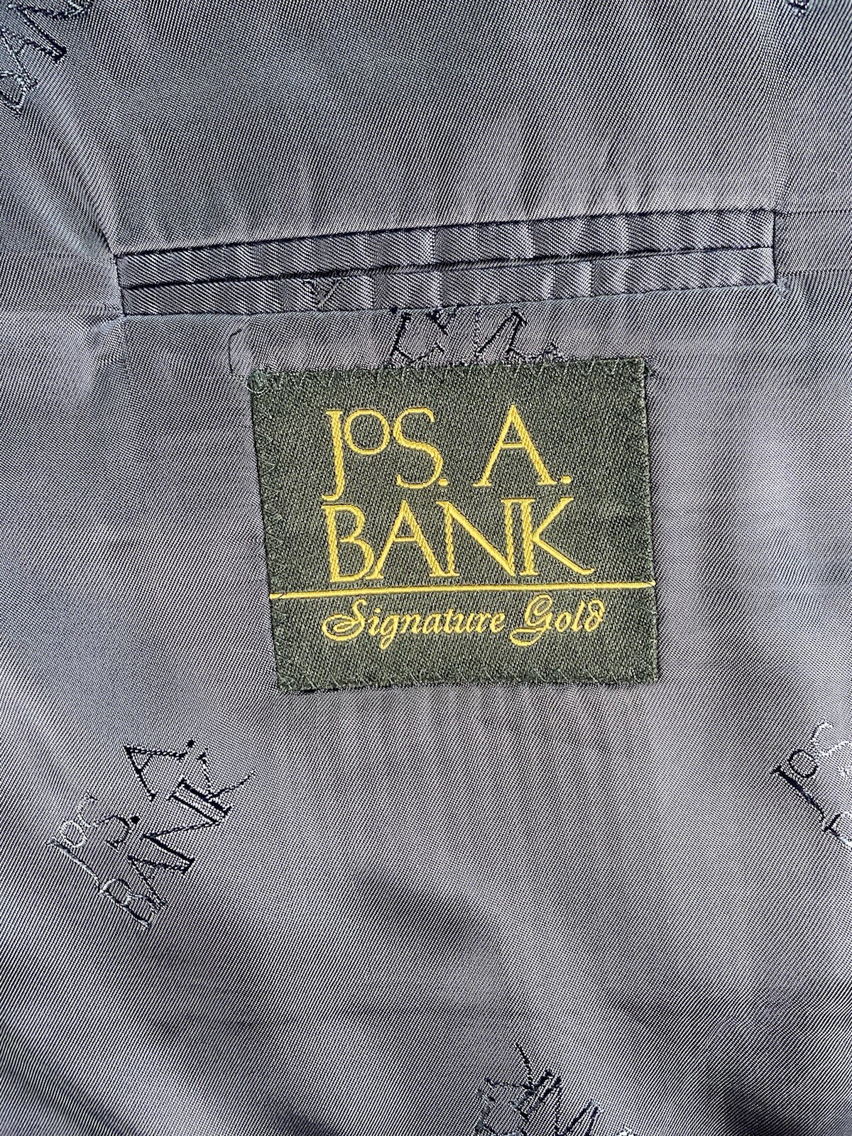 Jos. A Bank Suit Jacket 46 L Blue Wool Windowpane Check Designer ...