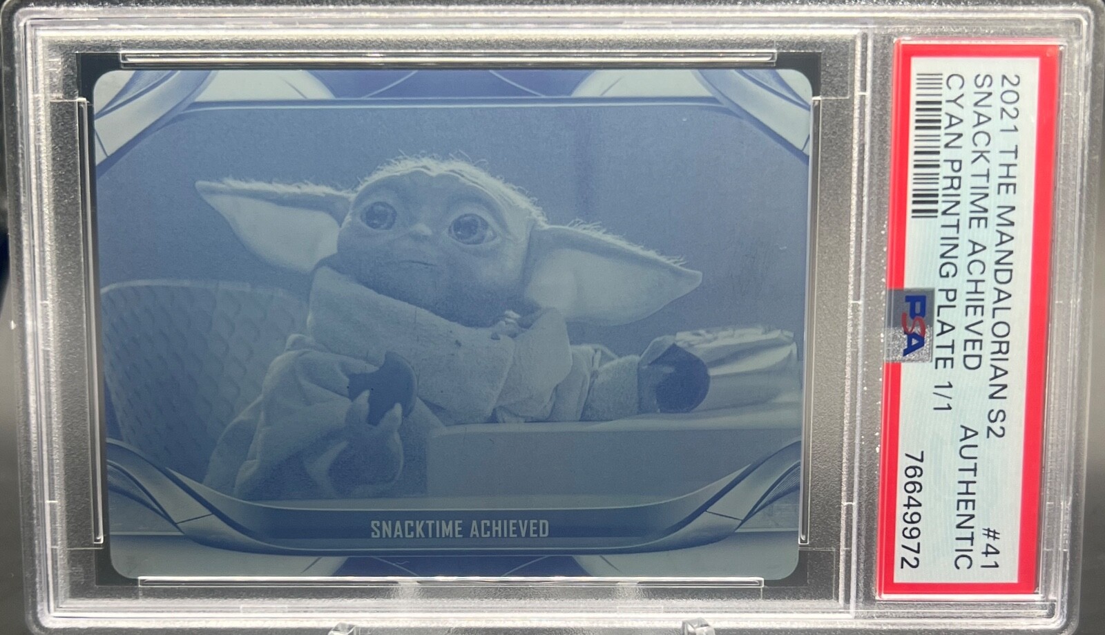 2021 RARE Star Wars POP 1 Grogu Star Wars Snacktime Cyan 1/1 Printing ...