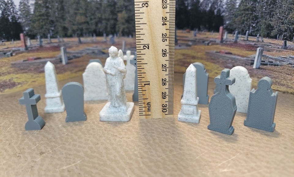 1:24 (Half Scale) Set comes with 12 Tombstones, headstones for cemetery ...