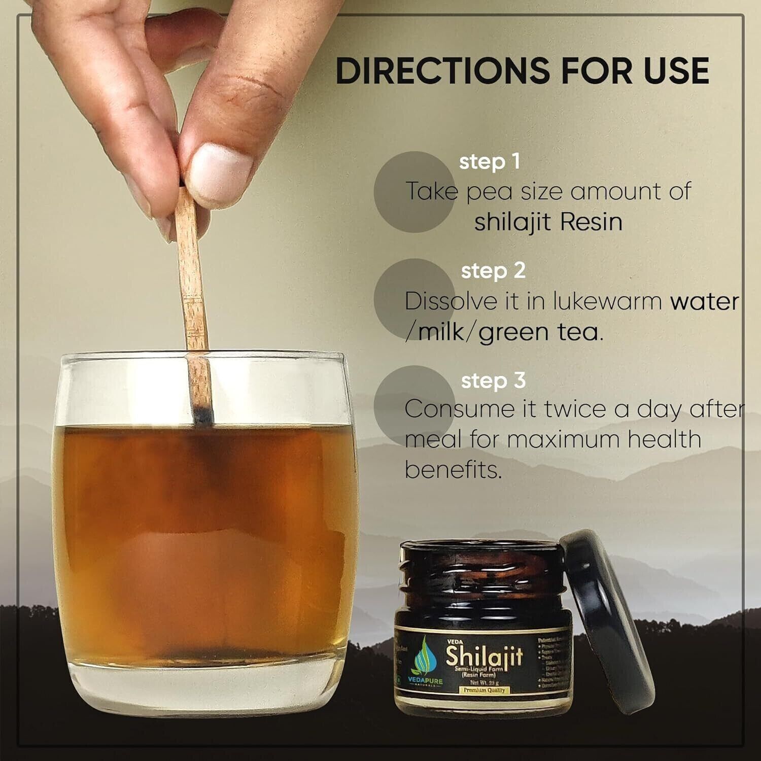 VEDAPURE Pure Himalayan Shilajit, Soft Resin, Extremely Potent Fulvic ...