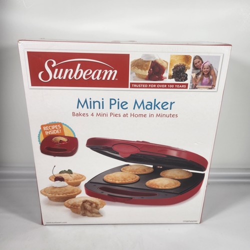 Sunbeam Mini Pie Maker Bakes 4 Pies Red FPSBPMM980 Easy Clean Space ...