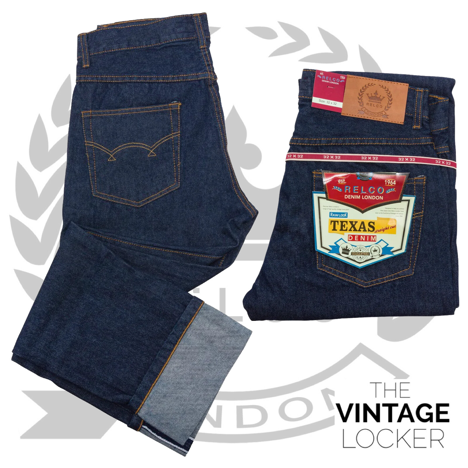 Relco Selvedge Texas Jeans Raw Look 14oz Denim Biker Rockabilly ...