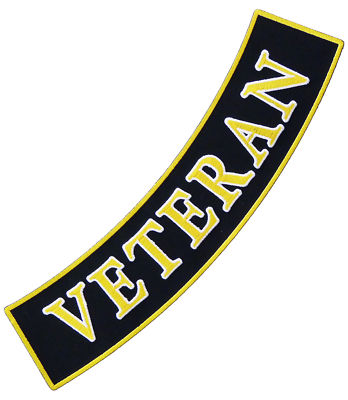 Veteran Black & Gold Bottom Rocker Patch, Military Patches | eBay