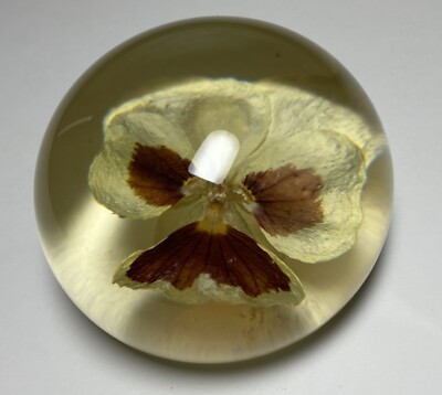 Vintage Tarax Infinity Lucite Pansy Flower Paperweight 3" Canada | eBay