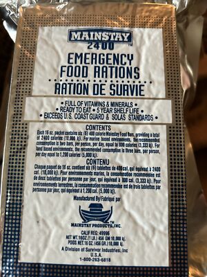 Mainstay Emergency Food Rations - 2400 Calorie Bars | eBay