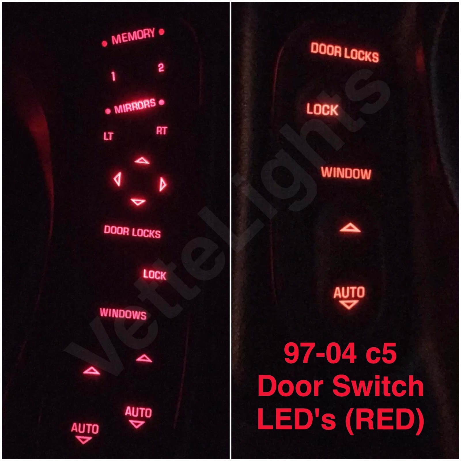 1997-2004 c5 Corvette Door Control/Switch LEDs (Red White or Blue ...
