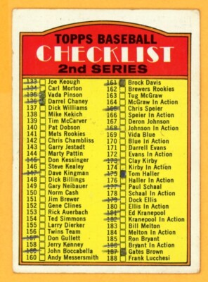 1972 Topps Baseball Checklist #103 MARKED | eBay
