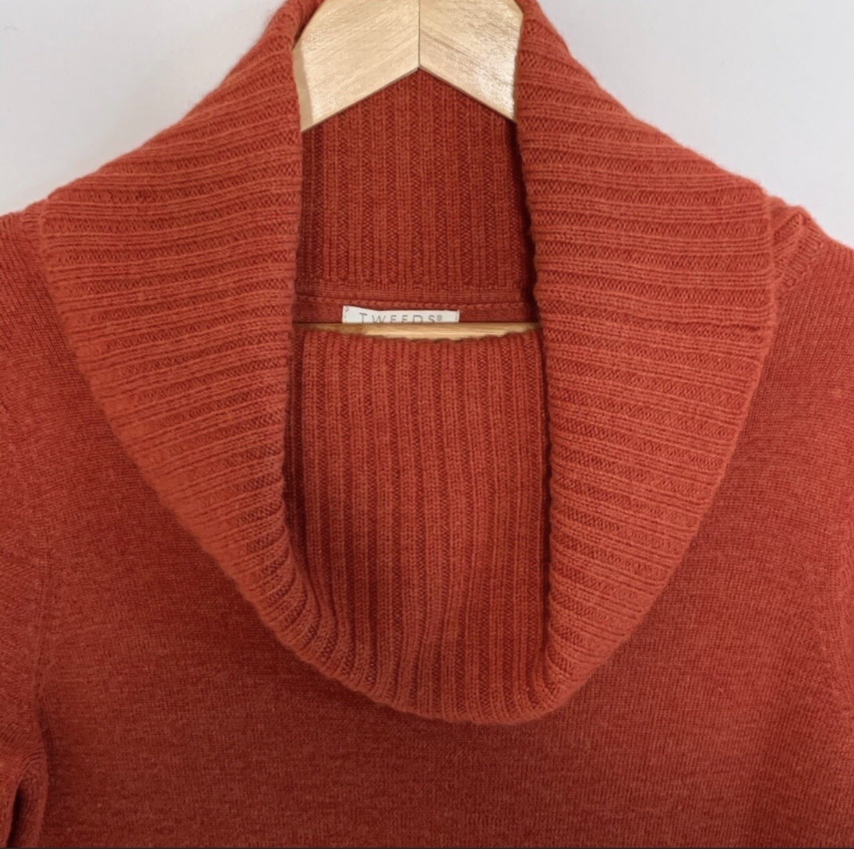 Tweeds Italian Merino Wool Cowl Neck Sweater Small - Gem