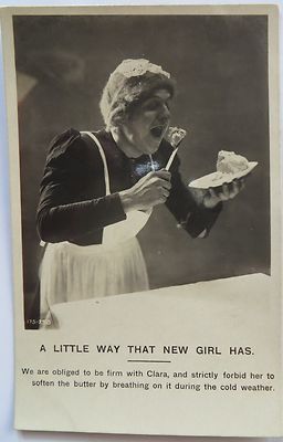 A LITTLE WAY NEW GIRL HAS COMIC ENGLAND RPPC Bamforth holmfirth PICTURE ...