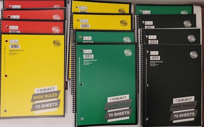 Norcom Basic 1 Subject Wide Ruled Notebook 70 Sheets, Set Of 12 | eBay