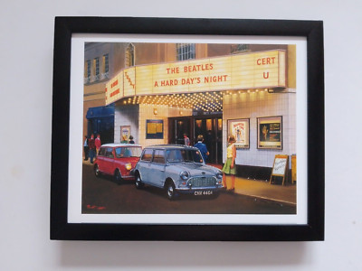 Malcolm Root print 'Three Minis' The Beatles - A Hard Days Night FRAMED ...
