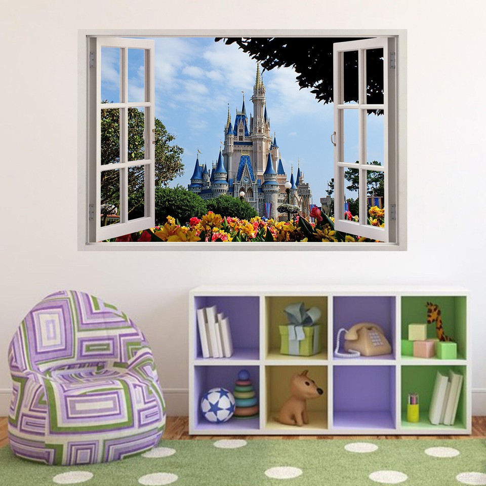 Disney Castle 3D Window Decal Wall Sticker Home Decor Art Mural Kids FS ...