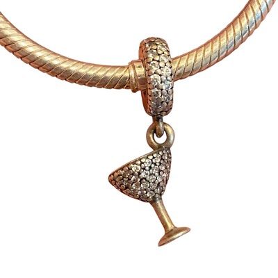 Pandora ALE S925 Sterling Silver Martini Glass Dangle Bead Charm ...