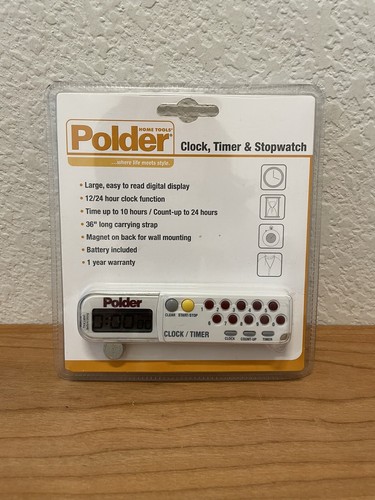 NEW Polder Multifunction Tool 3 In 1 Timer Clock & Stopwatch w/ Neck ...