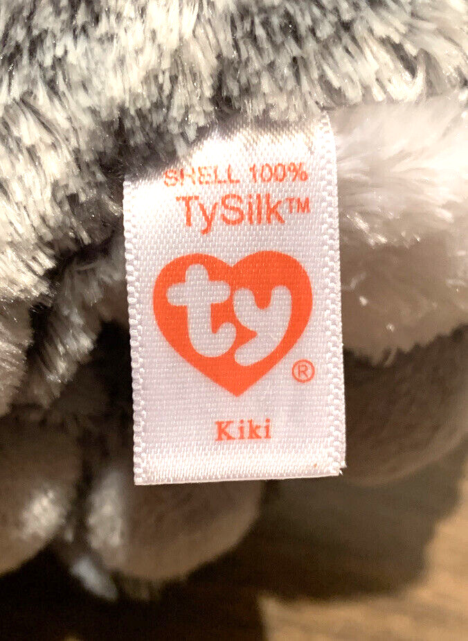 TY BEANIE BOOS Gray & Pink Cat ~ Big Glitter Eyes ~ 6" Tall ~ Plush ...