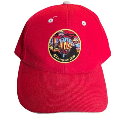 Vintage Albuquerque Cap Hot Air Balloon Red Adjustable Baseball Hat ...