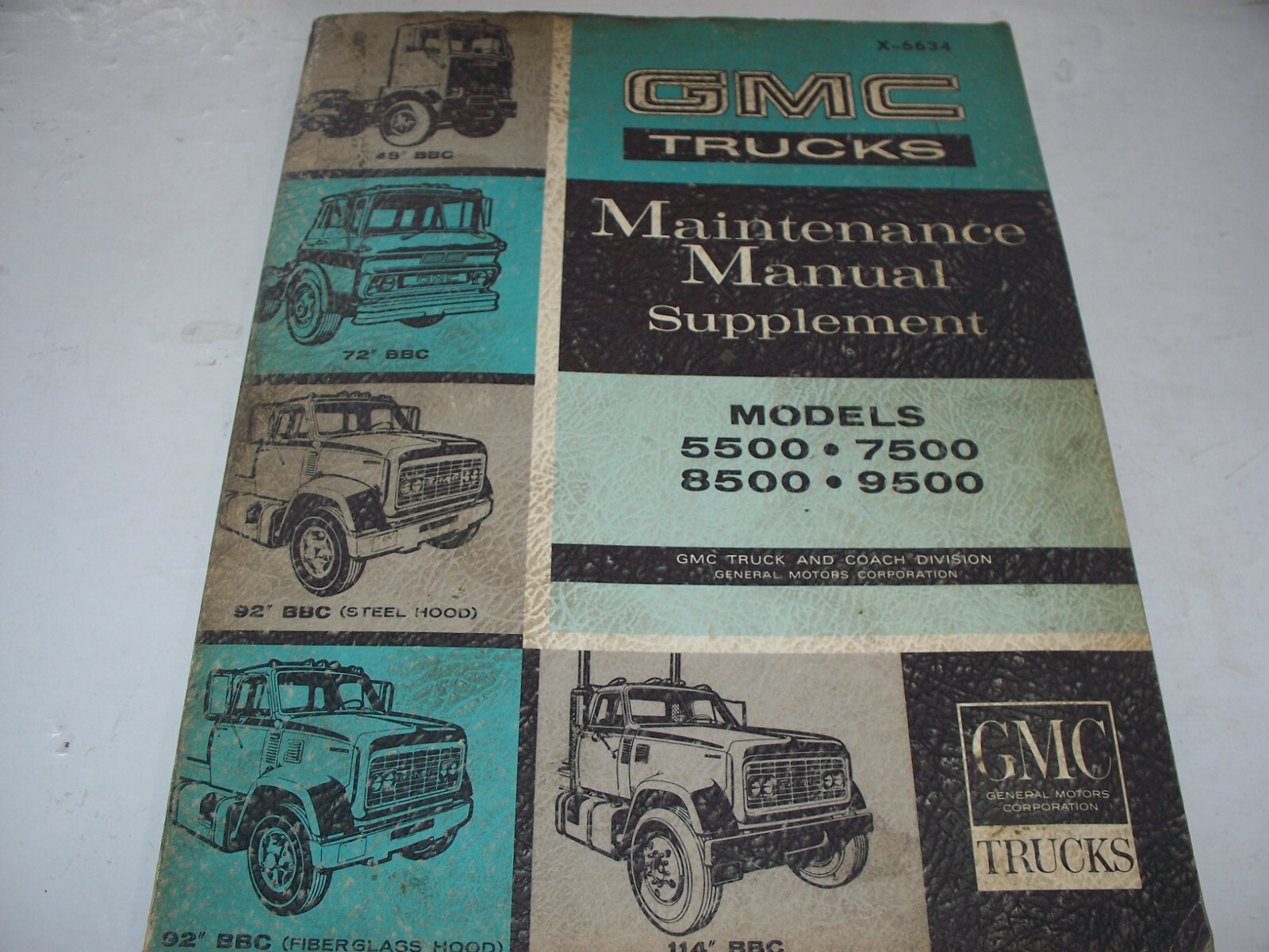1966 GMC Truck Maintenance Manual Supplement Models 5500 7500 8500 9500 ...
