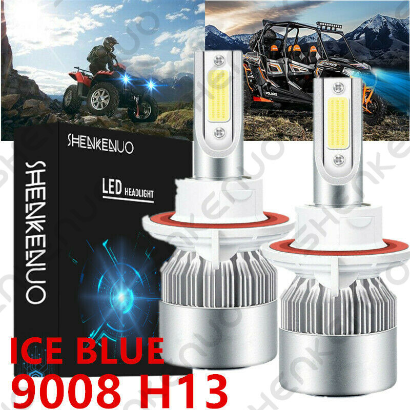 2X ICE BLUE H13 LED Headlight Bulb FOR POLARIS Ranger RZR 800 900S 1000 ...