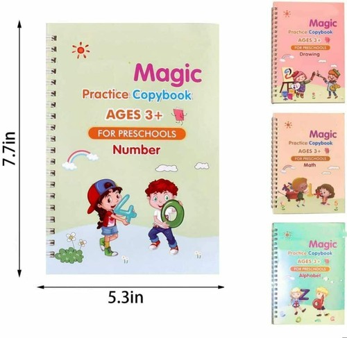 11Pcs Magic Practice Copybook Number Book Reusable Pen Set Writing ...