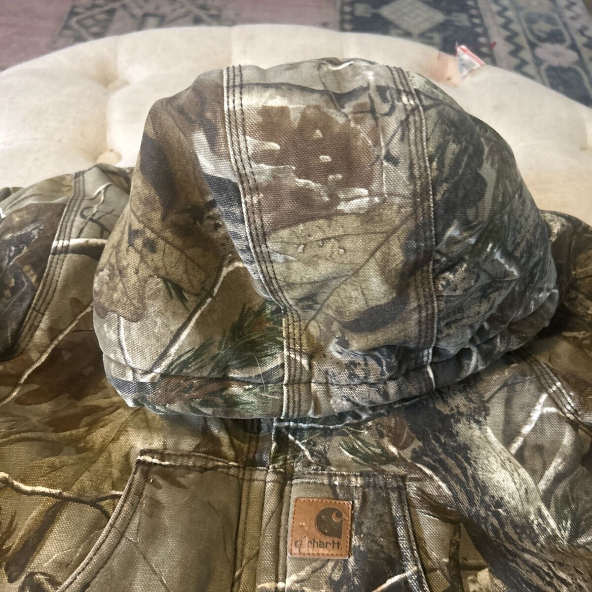 Carhartt Realtree Hooded Camo Jacket Quilt Lining Canvas Carhartt Realtree Hooded Camo Jacket Quilt Lining Canvas