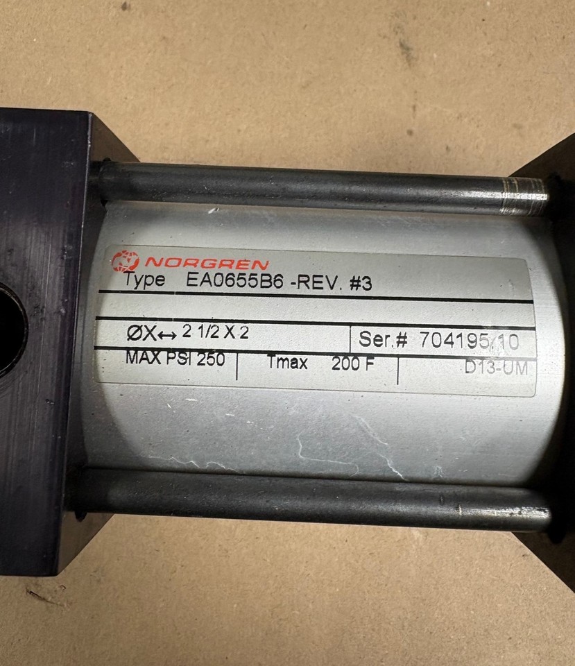 NORGREN EA0655B6-REV.#3 PNEUMATIC CYLINDER 2-1/2 X 2 PSI 250 | eBay