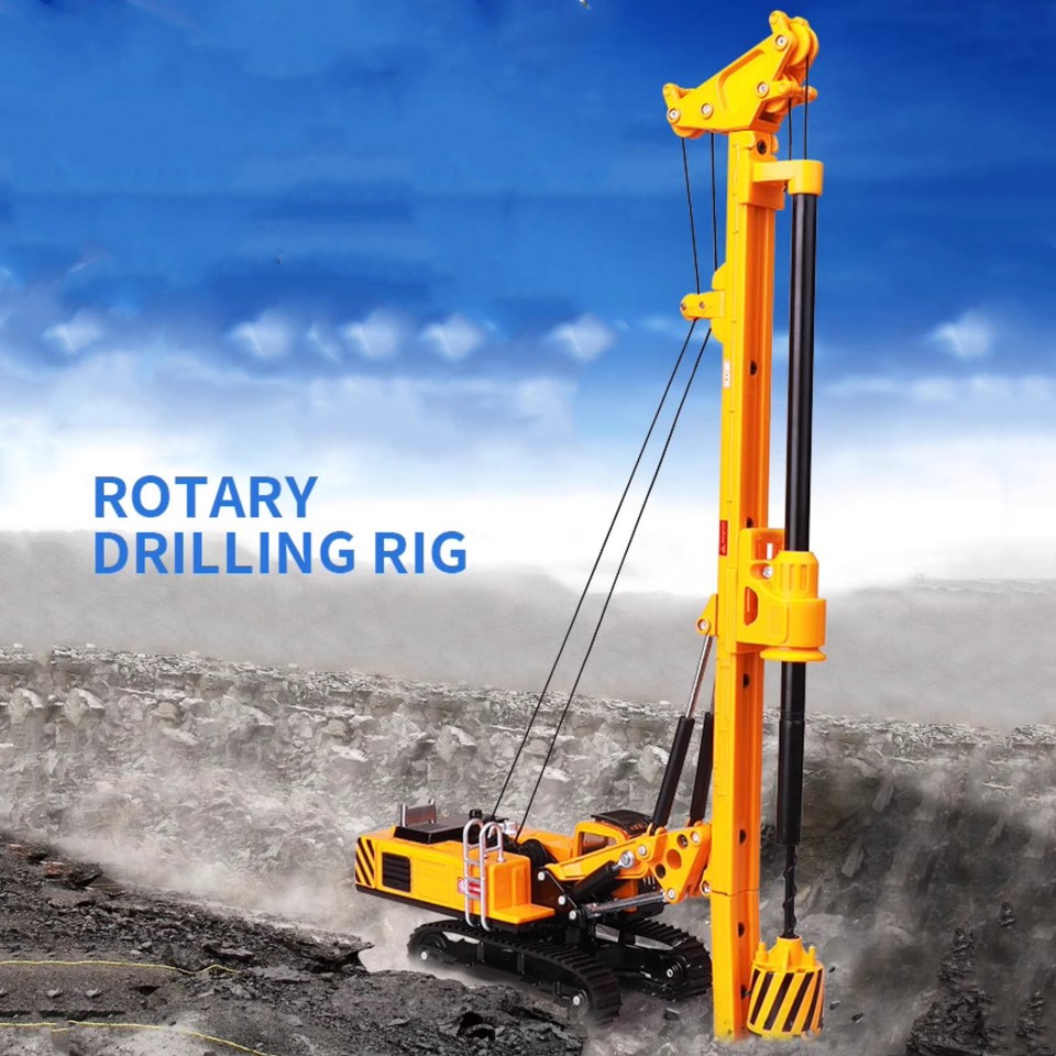 New 1/64 Rotary Drilling Rig Crawler Excavator Vehicle Finished Model ...