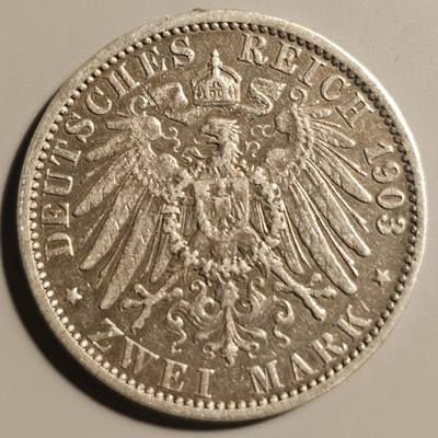2 Mark Silber 1903 A Sachsen-Weimar-Eisenach Hochzeit - J. 158 - Top ...