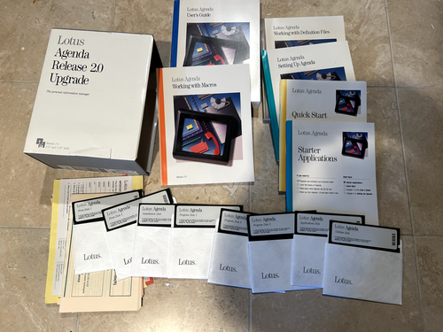 lotus agenda release 2.0 upgrade vintage organizer 5.25" disk personal ...