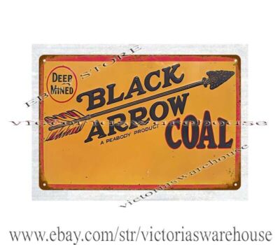 discount unframed art Black Arrow Coal metal tin sign | eBay