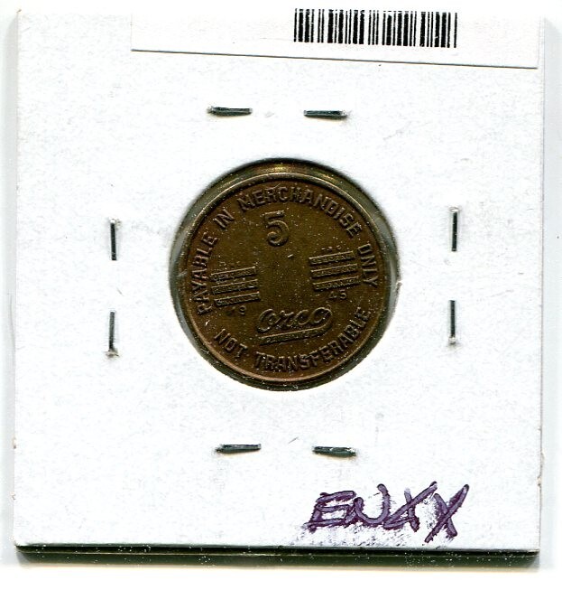 DIAMOND COAL MINING CO 5 CENT COAL MINING SCRIP TOKEN 1945 ORCO BR 20MM ...