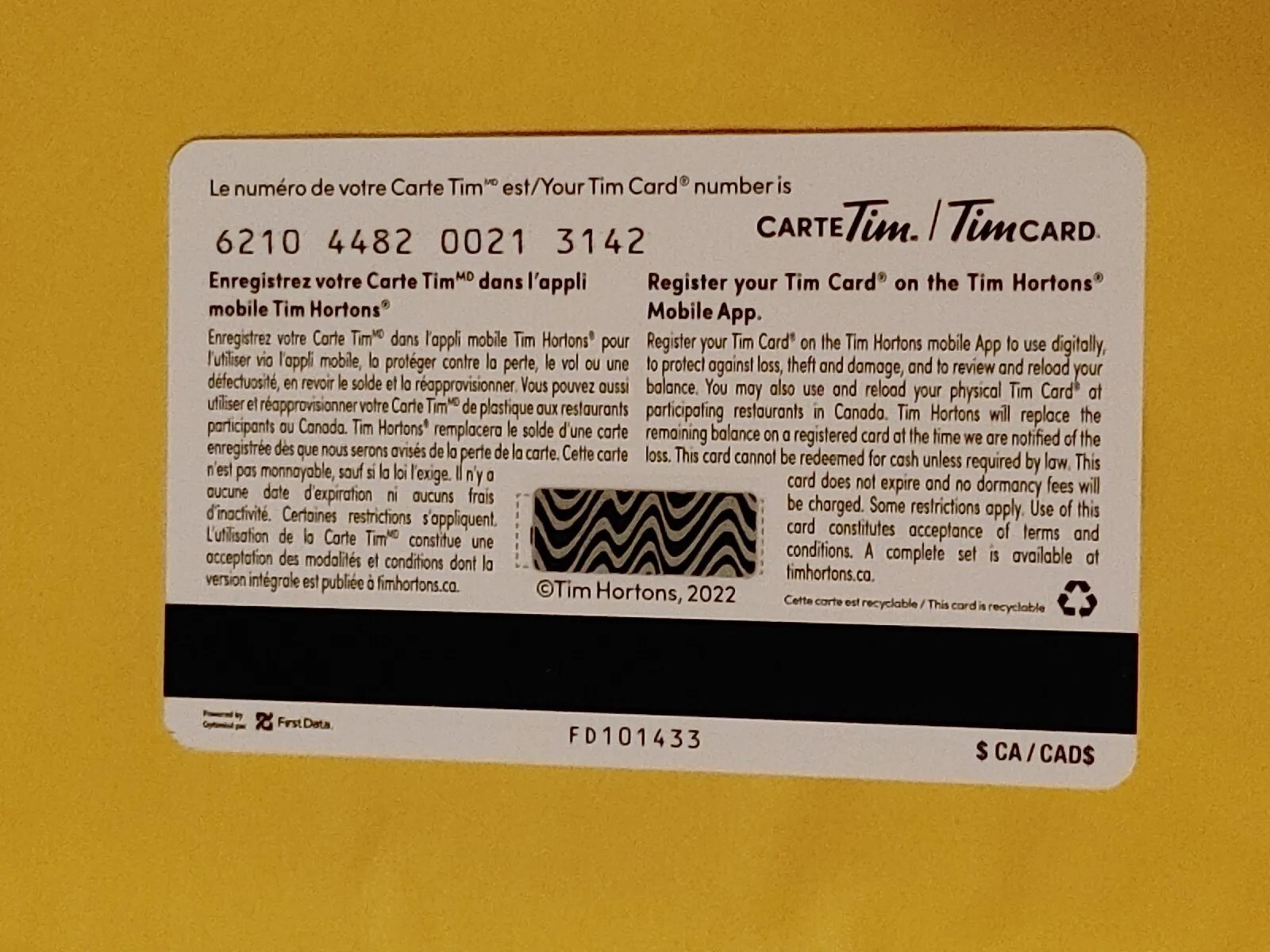 2022 Tim Hortons Tims For The Win Hockey Lines Reloadable Empty Gift ...