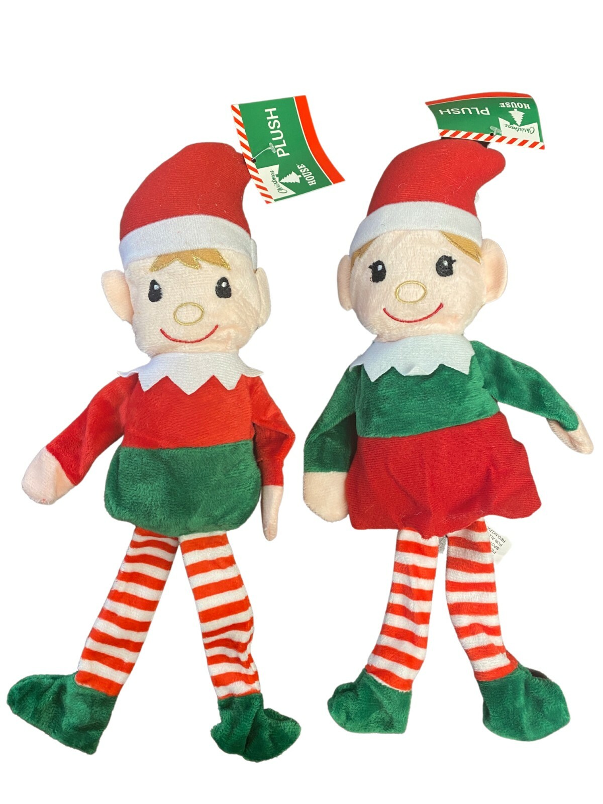 Elf Couple! Stuffed Christmas Plush Stuffed Elves by Christmas house | eBay