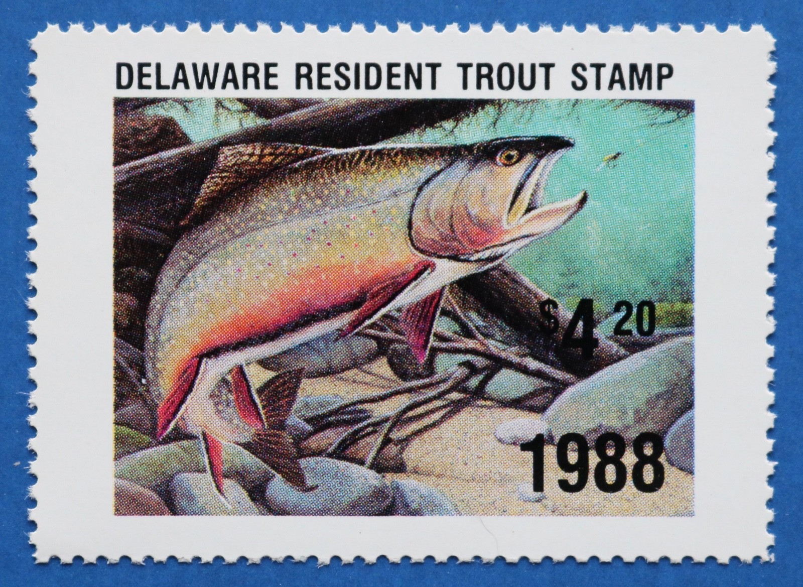 U.S. (DET55) 1988 Delaware Resident Trout Stamp | eBay