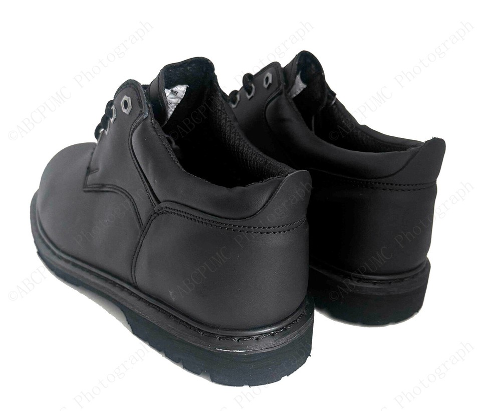 Brand New Men's Work Boots 4" Black Leather Oxford Slip and Oil ...