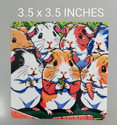 3.5" Guinea Pigs Decal Vinyl Sticker Cavy Eating Food Group Pet Wheek ...