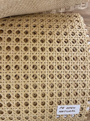 PE Rattan Open Weave (Natural Colour) "NEW" 60cm x 1 Metre Cane Webbing ...