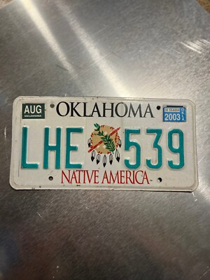 LICENSE PLATES OKLAHOMA NATIV NATION LHE 539 | eBay