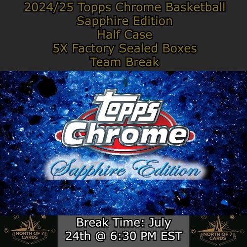 Oklahoma City Thunder 2024/25 Topps Chrome BK NBA Sapphire 5X Box Team ...