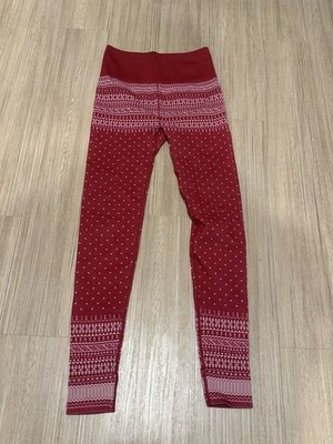 Fabletics SculptKnit Red Fair Isle Seamless Leggings Size Medium | eBay