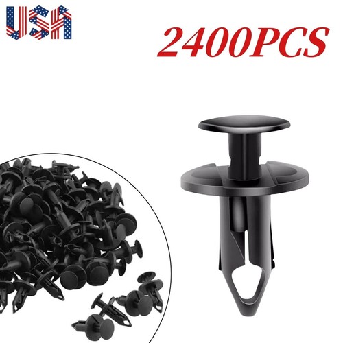 Black 2400PCS 8mm Bumper Clips Retainer Rivets Fastener Fender Push Car ...