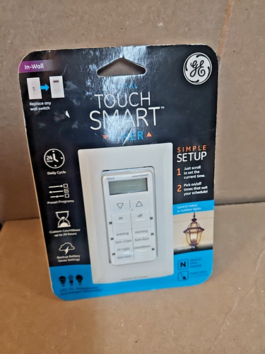 GE Touch Smart Simple Set In-Wall Programmable Digital Timer White ...