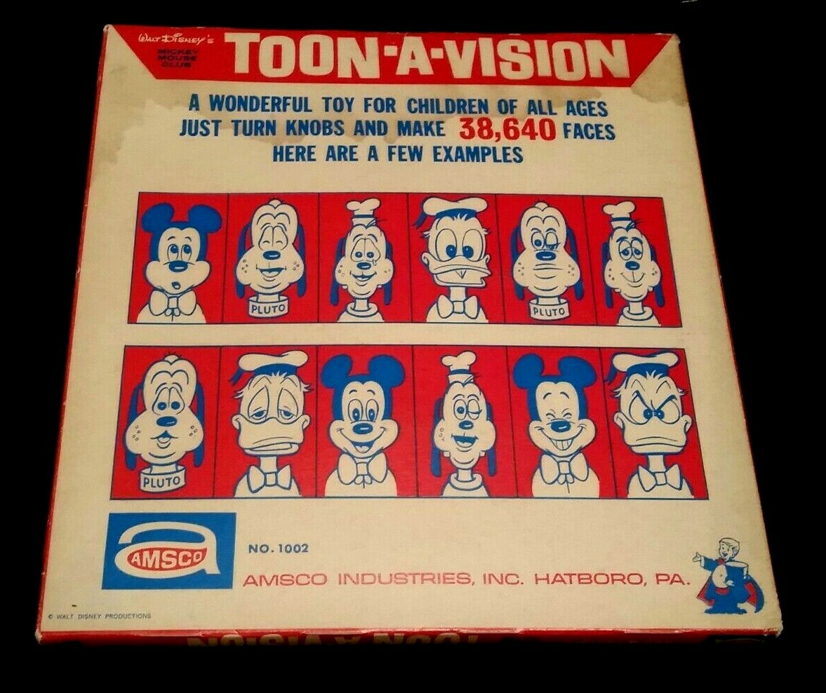Amsco Walt Disney Toon-A-Vision Toy Mickey Mouse Club TV Toy Game #1002 ...